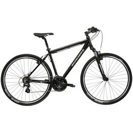 Crossrad KROSS "Crossrad Herren 28" Move 1.0 grau 21 Gänge" Gr. 43, schwarz, schwarz, Fahrräder, 43cm, 28 Zoll (71,12cm) hinten: 28 Zoll (71,12cm)