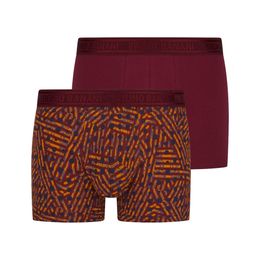 Boxer Bruno Banani "Maze", Jungen, Gr. 3XL, mulitcolour print, feige, Obermaterial: 93% Baumwolle, 7% Elasthan, bedruckt, bequem, Unterhosen