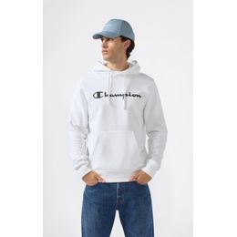 Kapuzensweatshirt Champion "BASICS Fleece Hoodie Large Logo", Herren, Gr. XXL (60/62), weiß (wht, ns), Obermaterial: 55% Baumwolle, 45% Polyester, Sweatshirts