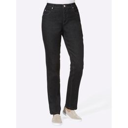 5-Pocket-Jeans Casual Looks, Damen, Gr. 40, Normalgrößen, schwarz, 81% Baumwolle, 17% Polyester, 2% Elasthan, unifarben, lang, Jeans
