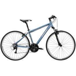Crossrad KROSS "Crossrad Herren 28" Move 1.0 blau 24 Gänge" Gr. 48, blau, schwarz, Fahrräder, Damen, 48cm, 28 Zoll (71,12cm) hinten: 28 Zoll (71,12cm)