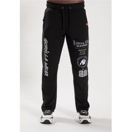 Sweathose GORILLA WEAR, Herren, Gr. M, US-Gr&ouml;&szlig;en, schwarz, 60% Polyester, 35% Baumwolle, 5% Elasthan, bedruckt, lang, Hosen Sweathose, mit coolen Prints