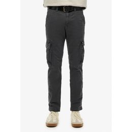 Cargohose Superdry "Core Cargo Pant", Herren, Gr. 29, L&auml;nge 32, schwarz (schwarzboard), Web, Obermaterial: 97% Baumwolle, 3% Elasthan, unifarben, straight fit kn&ouml;chellang, Hosen Cargohose