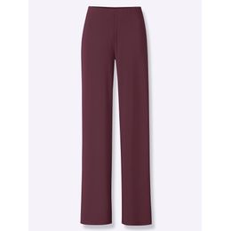 Jerseyhose Lady, Damen, Gr. 36, Normalgr&ouml;&szlig;en, rot (burgund), 95% Polyester, 5% Elasthan, unifarben, lang, Hosen Jerseyhose