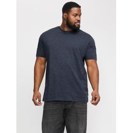 Jack & Jones PlusSize Rundhalsshirt "JJEORGANIC MEL TEE SS O-NECK NOOS PLS", Herren, Gr. 4XL, blau (navy blazer detail:melange), Jersey, Obermaterial: 60% Baumwolle, 40% Polyester, JACK & JONES PLUSSIZE, meliert, slim fit normal, Rundhals, Shirts Rundhalsshirt