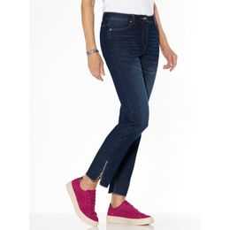 Bequeme Jeans Classic Basics, Damen, Gr. 46, Normalgrößen, blau (blau, stone, washed), 81% Baumwolle, 17% Polyester, 2% Elasthan, unifarben, lang, Jeans