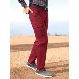 Cargohose Catamaran, Herren, Gr. 56, Normalgr&ouml;&szlig;en, rot (dunkelrot), 98% Baumwolle, 2% Elasthan, unifarben, Hosen Cargohose