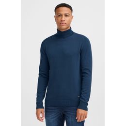 Rollkragenpullover Blend "BHMWEDAT", Jungen, Gr. M, blau (marineblaus), Feinstrick, 78% Viskose, 22% Polyester, unifarben, Basic, regular fit normal, hoch geschlossener Ausschnitt, eingesetzt, Pullover Rollkragenpullover, Stilvoller Strickpullover mit Rollkragen