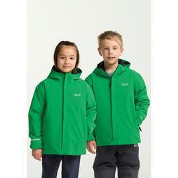 Skijacke Jack Wolfskin "FLOWLINE JKT KIDS", Jungen, Gr. 116, mysticgr&uuml;n, Oberstoff: 100% POLYESTER; F&uuml;llung 1: 100% POLYESTER; Futter 1: 100% POLYESTER, Jacken Skijacke