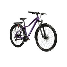 Mountainbike KROSS "KROSS Mountainbike Hardtail 29" LEA 2.0 EQ lila 21 Gänge" Gr. 46, lila, schwarz, Fahrräder, Damen, 46cm, 29 Zoll (73,66cm) hinten: 29 Zoll (73,66cm)