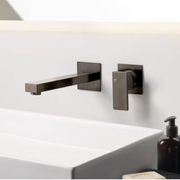 Mariner Quadra Wand-Waschtischarmatur Ausladung: 200 mm, f&uuml;r move Grundk&ouml;rper, QUA1000-GM+BOQ0258-GM,