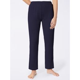 Homewearpants FEEL GOOD, Damen, Gr. 22/23, Normalgrößen, blau (marine), 60% Baumwolle, 35% Polyester, 5% Elasthan, unifarben, Hosen