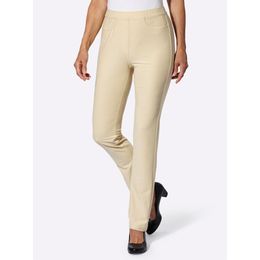Schlupfhose Classic Basics, Damen, Gr. 23, Kurzgr&ouml;&szlig;en, beige (sand), 95% Polyester, 5% Elasthan, unifarben, Hosen Schlupfhose