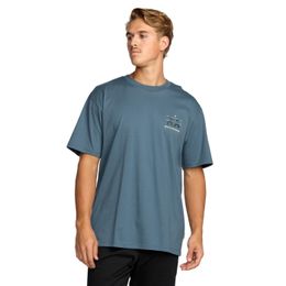 T-Shirt Billabong "Split The Peak Regular", Herren, Gr. L, blau (steel blau), 100% Baumwolle, Shirts