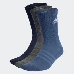 Funktionssocken adidas Performance "CUSHIONED CREW SOCKEN, 3 PAAR", Herren, Gr. L (43/45), blau (legend ink, preloved ink, dunkelgrau heather), Obermaterial: 62% Baumwolle, 36% Polyester, 1% Elasthan, 1% sonstige Fasern, Socken