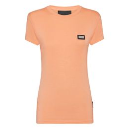 T-Shirt Philipp Plein "T-Shirt Slim Fit", Damen, Gr. L, 37, salmon, Obermaterial: 95% Modal, 5% Elasthan, Shirts T-Shirt