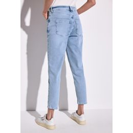 Loose-fit-Jeans Street One, Damen, Gr. 25, L&auml;nge 28, ultra bleach random washed, Jeans, 84% Baumwolle, 13% Polyester, 3% Elasthan, unifarben, lang, Jeans, High Waist