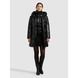 Steppmantel Khujo "ADRIANA", Damen, Gr. L, schwarz, 100% Nylon, unifarben, eingesetzt elastischer Bund mit Windstopper, Mäntel