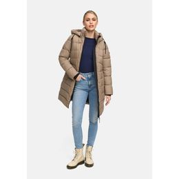 Winterjacke Marikoo "Kaltn&auml;schen", Damen, Gr. M, beige (taupe grau), Obermaterial: 100% Polyester; Futter: 100% Polyester; Wattierung: 100% Polyester; &Auml;rmelfutter: 100% Polyester, Jacken Winterjacke, mit abnehmbarer Kapuze und hochschlie&szlig;endem Kragen