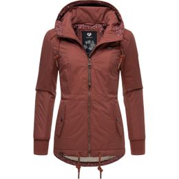 Winterjacke Ragwear "YM-Danka", Damen, Gr. L (40), rot (rotbraun), Außenmaterial: 100% Polyester, Innenfutter: 100% Polyester, Wattierung: 100% Polyester, tailliert hüftbedeckend, hoch geschlossener Ausschnitt, Ärmel ohne Ärmelschlitz Rippstrickbündchen, Jacken, stylische Winter Outdoorjacke mit Kapuze