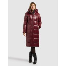 Steppmantel Khujo "WILLA", Damen, Gr. L, mahagoni rot, 100% Nylon, unifarben, eingesetzt elastischer Bund mit Windstopper, M&auml;ntel Steppmantel