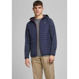 Jack & Jones Steppjacke JACK & JONES "JJEMULTI mit Kapuze und Futter", Herren, Gr. XXL, blau (navy blazer), Web, Obermaterial: 100% Polyester, unifarben, Jacken Steppjacke, unifarben, modisch, regular fit, Polyester