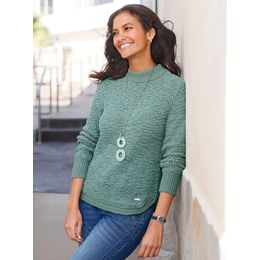 Strickpullover Casual Looks "Pullover", Damen, Gr. 38, gr&uuml;n (jade), 65% Polyester, 35% Baumwolle, unifarben, Pullover Strickpullover