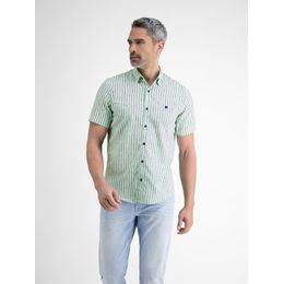 Kurzarmhemd Lerros, Herren, Gr. L, N-Gr, light peppermint, Web, Obermaterial: 60% Polyester, 40% Baumwolle, gestreift, regular fit taillenbedeckt, Hemden, mit Streifen Muster