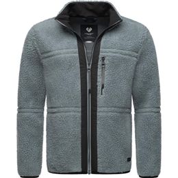 Plüschjacke Ragwear "Noory", Herren, Gr. XL (54), grau, Plüsch, Material: 100% Polyester, gerade hüftlang, hoch geschlossener Ausschnitt, Ärmel ohne Ärmelschlitz abgesteppte Kante, Jacken, Herren Basic Teddy-Fleece Jacke