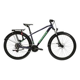 Mountainbike KROSS "KROSS Mountainbike Hardtail 27,5" Hexagon 2.0 Eq blau 21 G&auml;nge" Gr. 43, blau, schwarz, Fahrr&auml;der, Damen, 43cm, 27,5 Zoll (69,85cm) hinten: 27,5 Zoll (69,85cm)