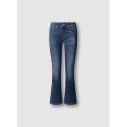 Bootcut-Jeans Pepe Jeans "BOOTCUT LW", Damen, Gr. 26, Länge 30, used mid blau, Denim/Jeans, Obermaterial: 83% Baumwolle, 12% Modal, 4% Elastomultiester, 1% Elasthan, bootcut fit lang, Jeans
