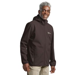 Softshelljacke Jack Wolfskin "BORNBERG HOODY M", Herren, Gr. L (52), peat, Obermaterial: 100% Polyester, Jacken Softshelljacke