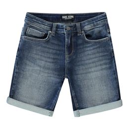 Shorts Cars Jeans "Kids CALIFORNIA Short", Jungen, Gr. 10 (140), N-Gr, blau (schwarz used), Web, Obermaterial: 79% Baumwolle, 19% Polyester, 2% Elasthan, Abriebeffekte, regular fit, Hosen Shorts