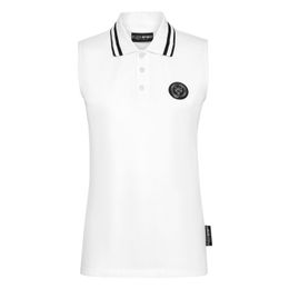 Poloshirt Plein Sport "Statement", Damen, Gr. M, wei&szlig; (01, wei&szlig;), Obermaterial: 100% Baumwolle, Shirts