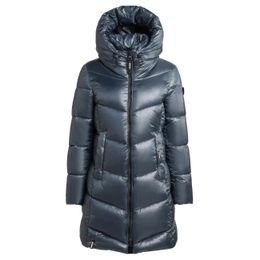 Steppmantel Khujo "ADRIANA", Damen, Gr. L, dim blau, 100% Nylon, unifarben, eingesetzt elastischer Bund mit Windstopper, Mäntel