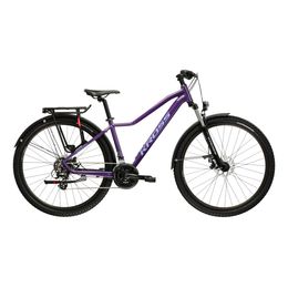 Mountainbike KROSS "KROSS Mountainbike Hardtail 27,5" LEA 2.0 EQ lila 21 G&auml;nge" Gr. 43, lila, schwarz, Fahrr&auml;der, Damen, 43cm, 27,5 Zoll (69,85cm) hinten: 27,5 Zoll (69,85cm)