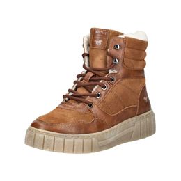 Sneaker Mustang Shoes "Mustang Shoes Sneaker Lederimitat", Damen, Gr. 37, braun (cognac), Lederimitat, Schuhe Sneaker