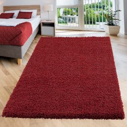 Hochflor-Teppich Sanat "LOCA" Gr. 3, rot, B:120cm H:30mm L:170cm, Kunstfaser, Teppiche, Wohnzimmer, Langflor, Shaggy, Schlafzimmer