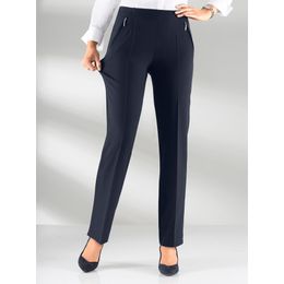 Schlupfhose Adelina, Damen, Gr. 25, Kurzgr&ouml;&szlig;en, blau (marine), 88% Polyester, 12% Elasthan, unifarben, lang, Hosen Schlupfhose