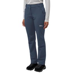 Outdoorhose Jack Wolfskin "ACTIVATE THERMIC PANTS W", Damen, Gr. 42, Normalgr&ouml;&szlig;en, blau (midnightsky), Oberstoff: 52% POLYAMID, 36% POLYESTER, 7% ELASTHAN, 5% POLYESTER; Futter: 100% POLYESTER, Hosen Outdoorhose