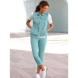 Jeansweste Casual Looks, Damen, Gr. 40, grün (salbei), 81% Baumwolle, 17% Polyester, 2% Elasthan, unifarben, Westen