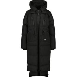 alife and kickin Winterjacke ALIFE & KICKIN "Damen RihannaAK A", Damen, Gr. M, moonless, 100% Polyester, oversize wadenlang, Rippb&uuml;ndchen, Jacken Winterjacke, Langer, warmer Wintermantel mit gro&szlig;er Kapuze und Fleece Innenfutter