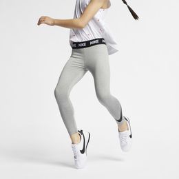 Leggings Nike Sportswear "NKG SPORT ESSENT PRTD LEGGING", Kinder, Gr. 110 (5), N-Gr, grau (dk grau heath), Obermaterial: 88% Polyester, 12% Elasthan, Hosen, für Kinder