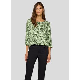 3/4-Arm-Shirt Rabe, Damen, Gr. 46, farn, Web, Obermaterial: 92% Viskose, 8% Elasthan, bedruckt, tailliert hüftbedeckend, U-Boot-Ausschnitt, Shirts, mit Animal-Print