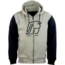 Motorradjacke Roleff "Hoodie" Gr. XS, grau (grau, schwarz ro3330), Jacken, XS, Obermaterial: 100% Baumwolle. Einsatz: 100% Aramid. Innenfutter: 100% Polyester, mit Aramid und Protektoren