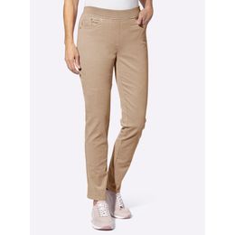 Cordhose Inspirationen, Damen, Gr. 44, Normalgr&ouml;&szlig;en, beige, 98% Baumwolle, 2% Elasthan, unifarben, Hosen Cordhose