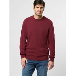 Rundhalspullover MCS "MCS Pullover Ellison", Herren, Gr. L, zinfandel, Obermaterial: 100% Baumwolle, Pullover Rundhalspullover