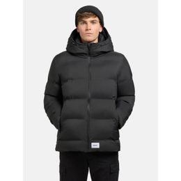 Steppjacke Khujo "Silas2", Herren, Gr. L (52), grau, Obermaterial: 100% Nylon; Futter: 100% Nylon; Wattierung: 100% Polyester, Basic, gerade h&uuml;ftbedeckend, hoch geschlossener Ausschnitt, eng B&uuml;ndchen, Jacken Steppjacke, Warme Herren Winterjacke mit gro&szlig;er Kapuze