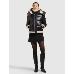 Steppjacke Khujo "NESSIE2", Damen, Gr. M, schwarz, 100% Nylon, unifarben, eingesetzt elastischer Bund mit Windstopper, Jacken Steppjacke