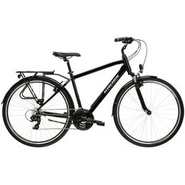 Trekkingrad KROSS "Herren-Trekkingrad 28" Trans 1.0 Schwarz 21 Gänge" Gr. 48, schwarz, schwarz, Fahrräder, 48cm, 28 Zoll (71,12cm) hinten: 28 Zoll (71,12cm)